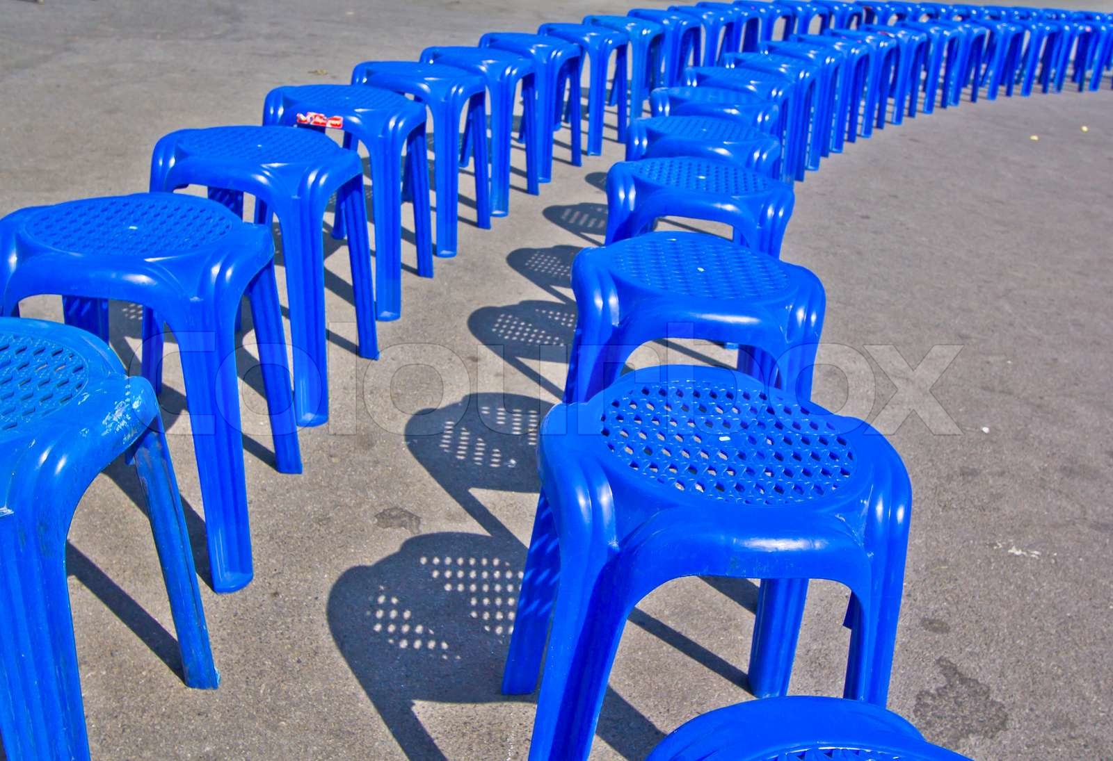 Blue plastic chair | Stock image | Colourbox
