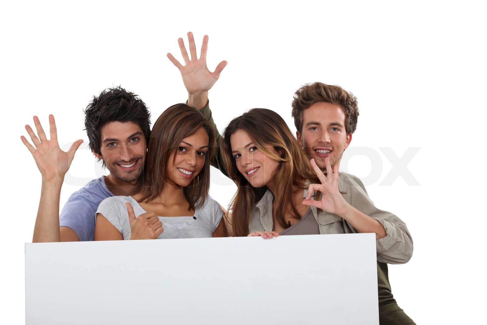 vier junge Menschen positive | Stock Bild | Colourbox