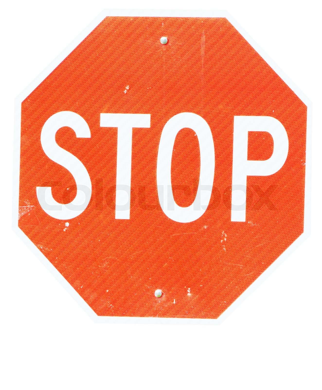 Isolated image of stop sign with reflect surface | Stock image | Colourbox