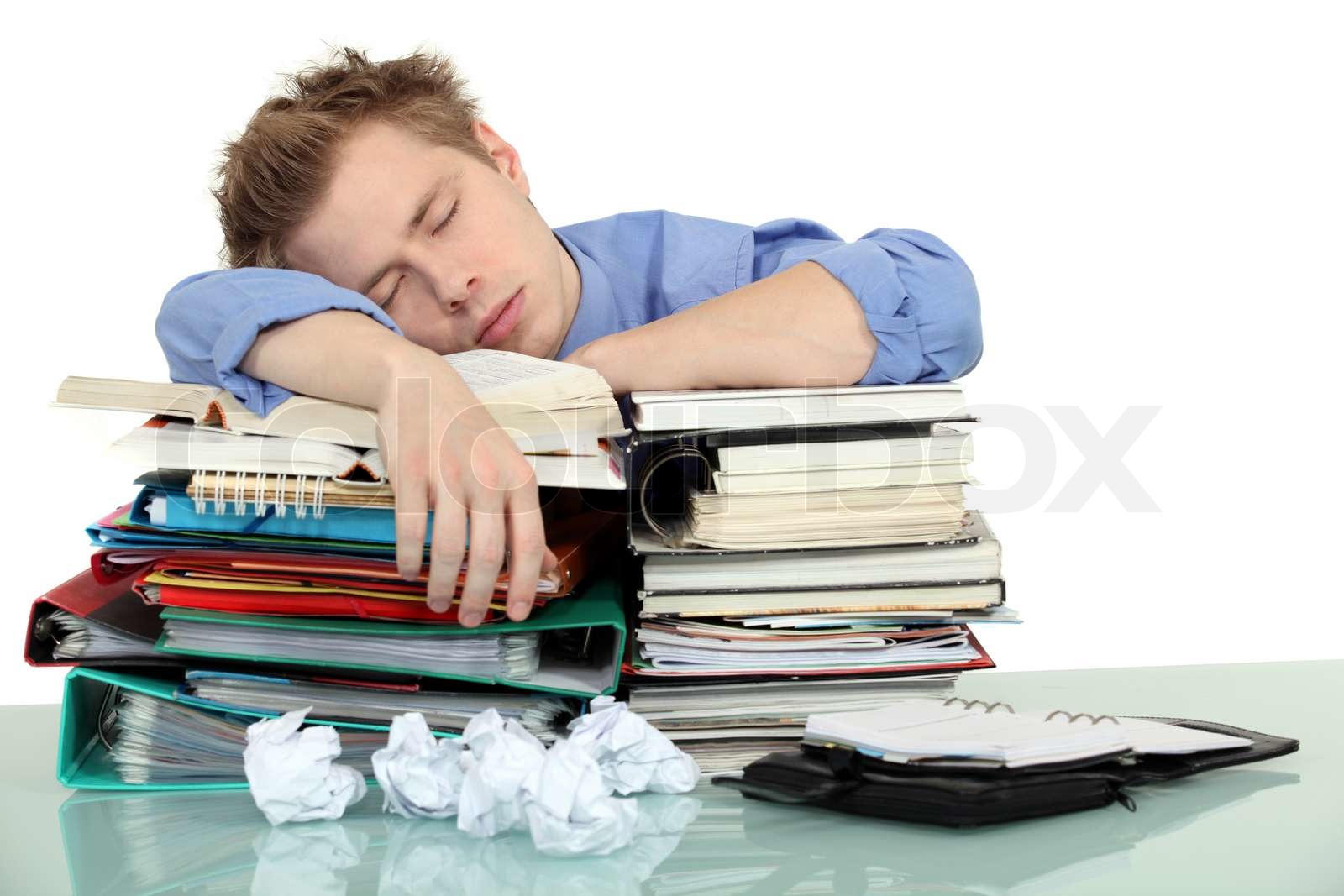 Overworked office worker | Stock image | Colourbox