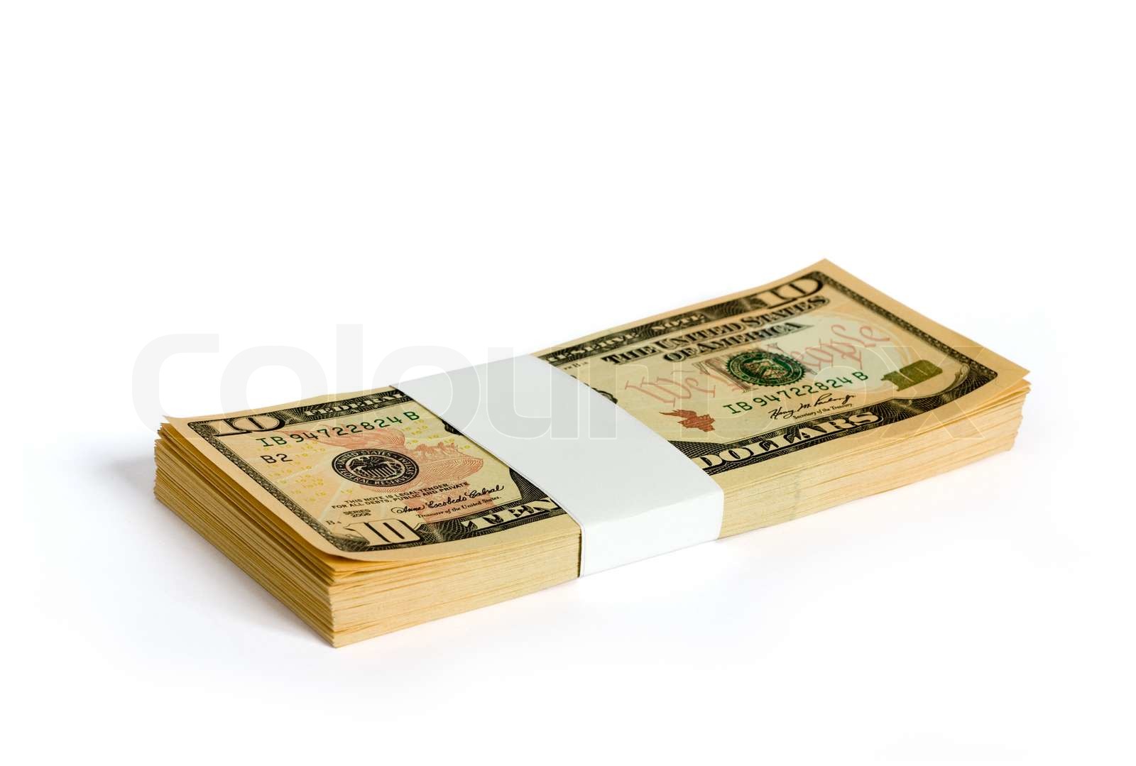 Wad på 10 dollar sedler | Stock foto | Colourbox