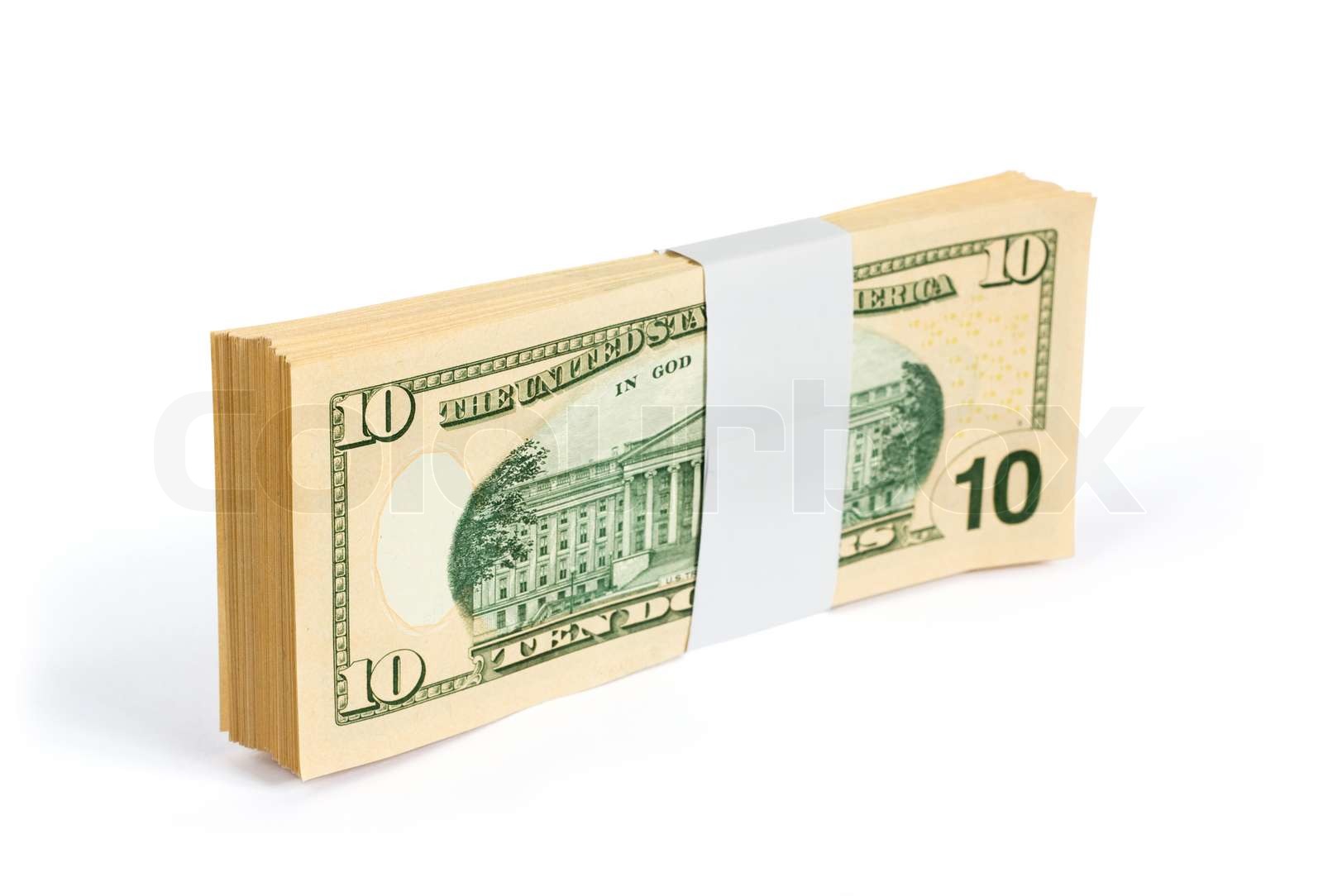 Wad på 10 dollar sedler | Stock foto | Colourbox