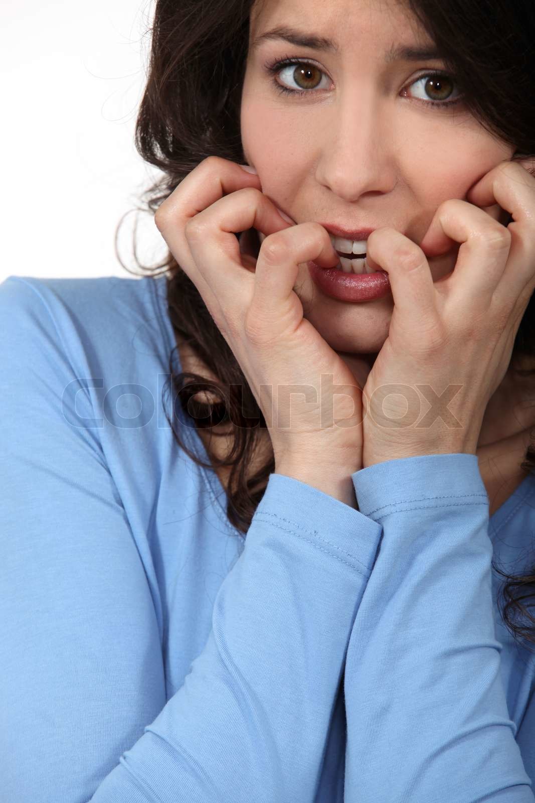 Scared woman | Stock image | Colourbox