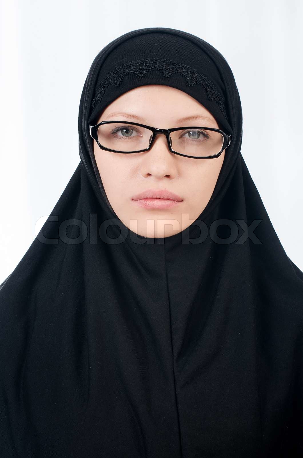 Woman with muslim burqa isolated on white | Stock image | Colourbox