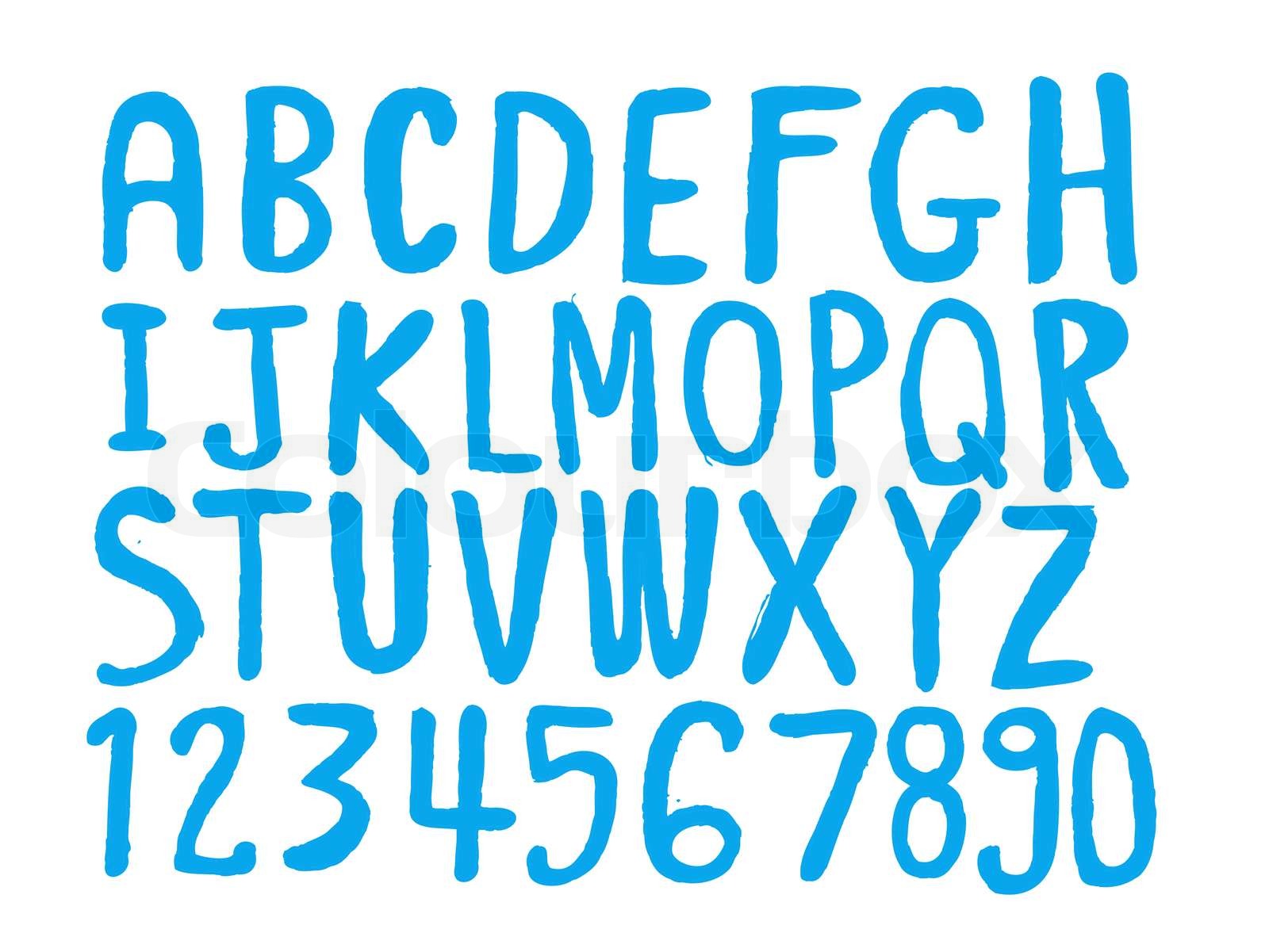 Design of line Font Sketch Hand drawing vector letters | Stock vector ...