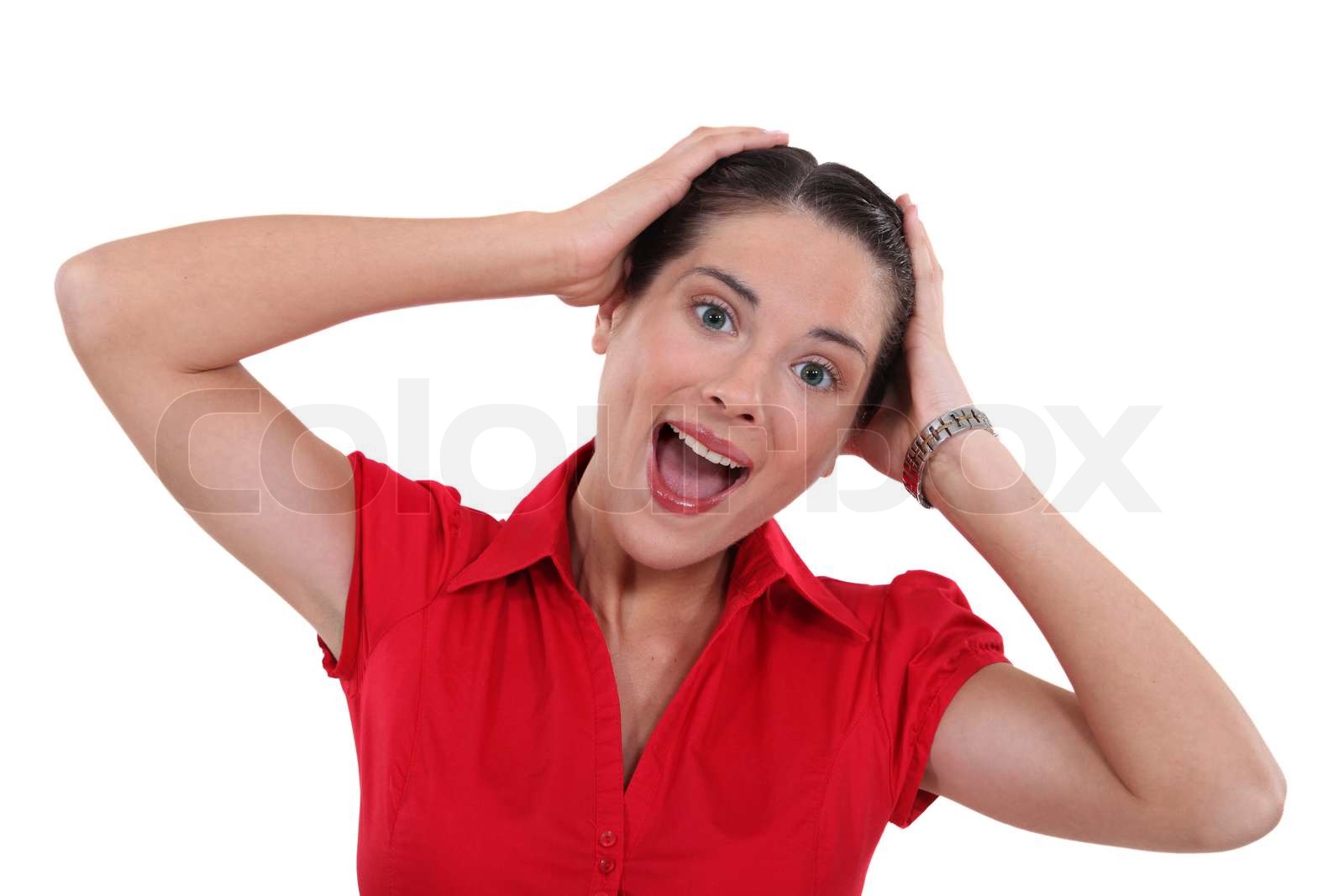 Eine Frau entsetzt | Stock Bild | Colourbox