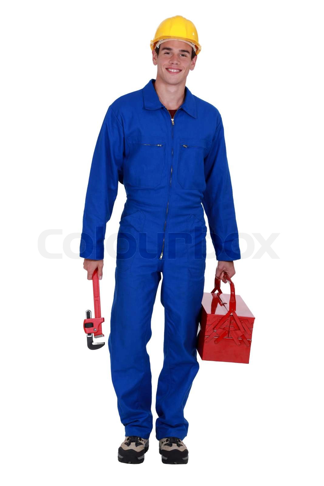 Manual worker arriving at work | Stock image | Colourbox