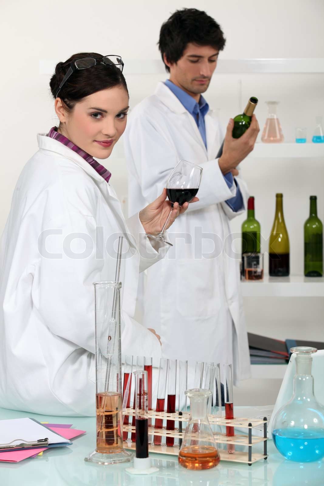 People working in a wine laboratory | Stock image | Colourbox
