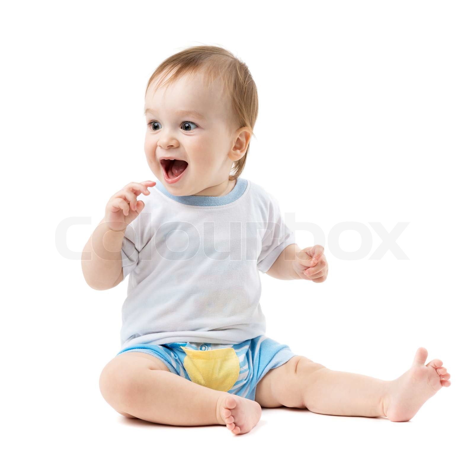 Baby sitzen und lachen | Stock Bild | Colourbox