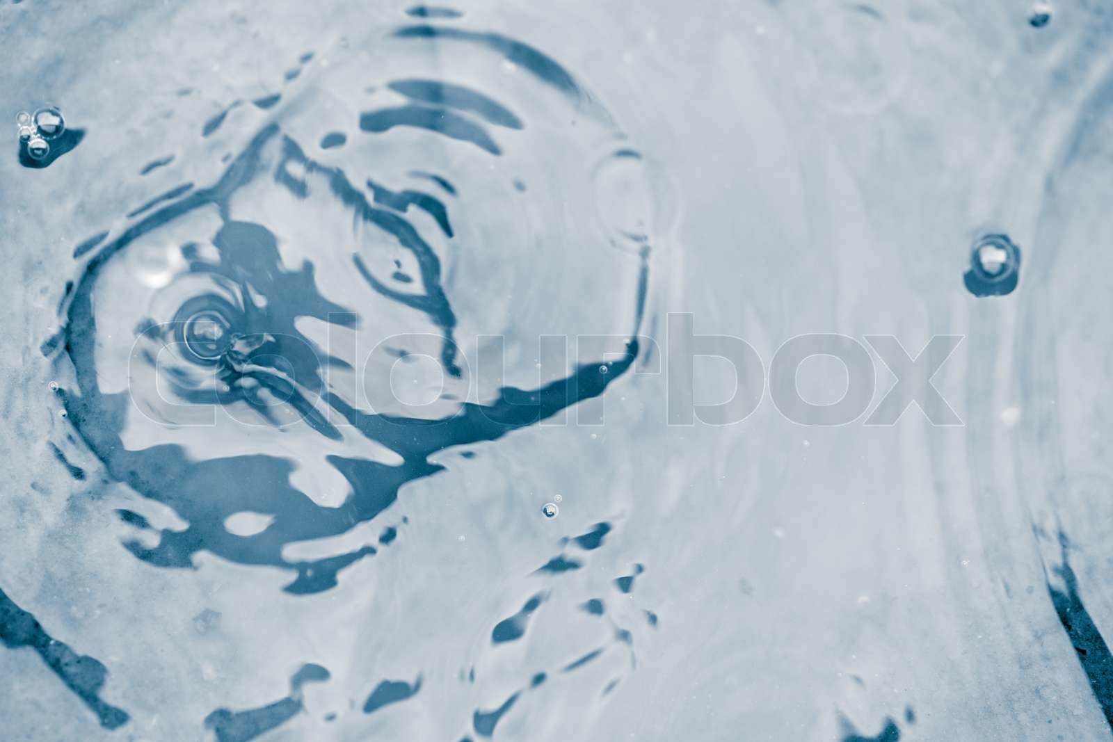 drops of water dripping into a puddle | Stock image | Colourbox