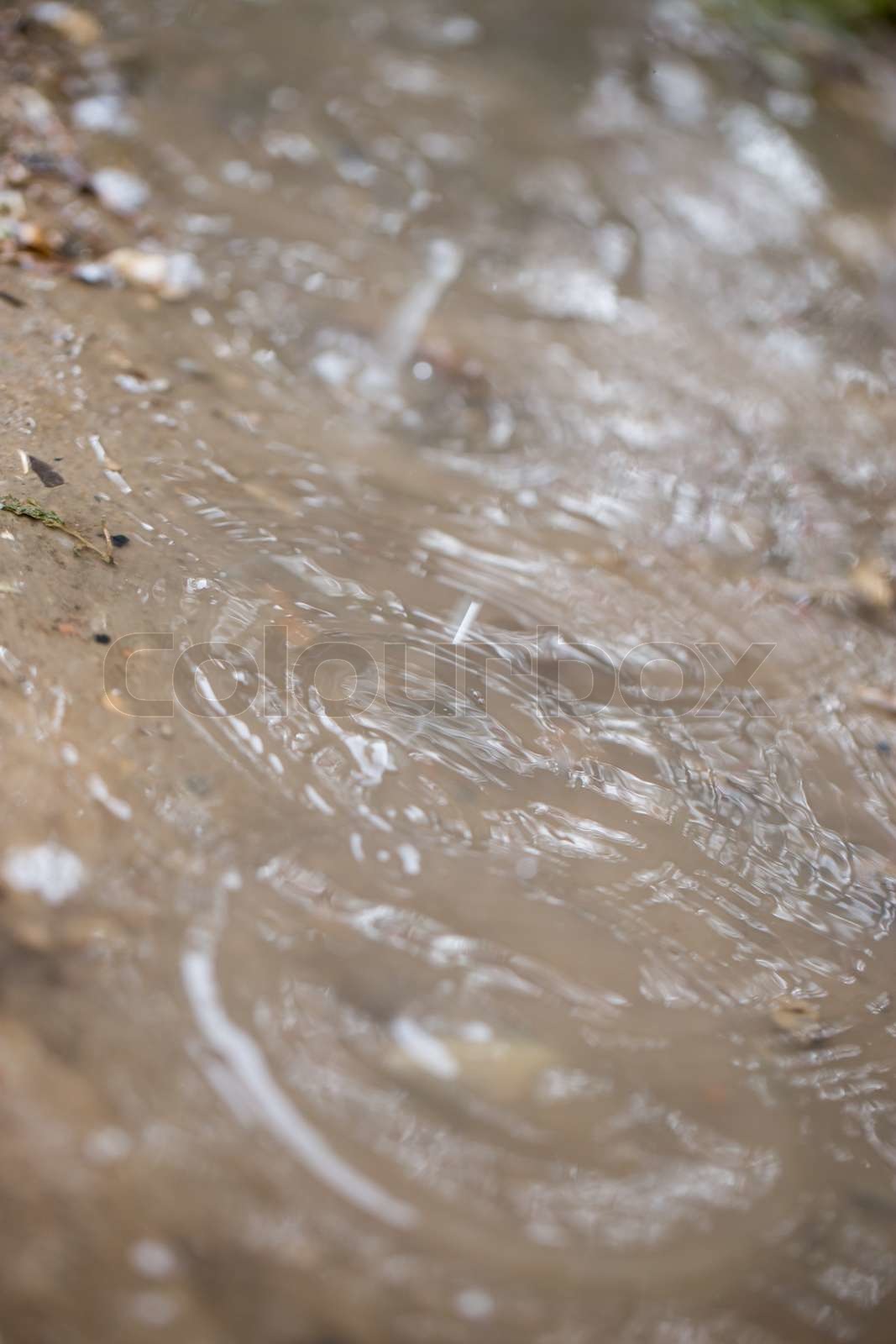 drops of water dripping into a puddle | Stock image | Colourbox