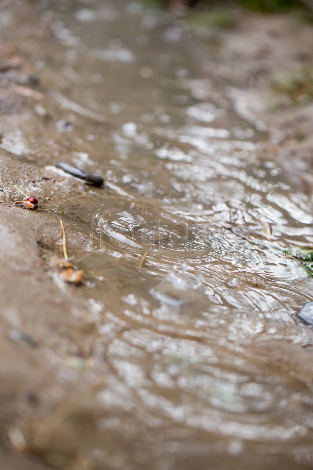 drops of water dripping into a puddle | Stock image | Colourbox