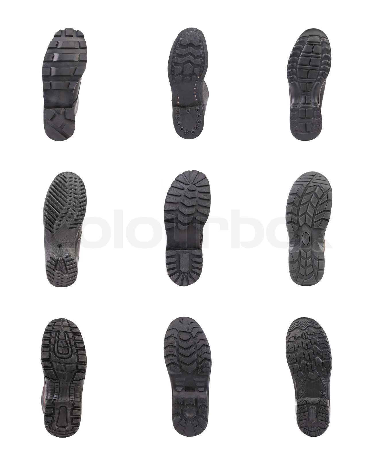 Close up of shoe soles collage | Stock image | Colourbox