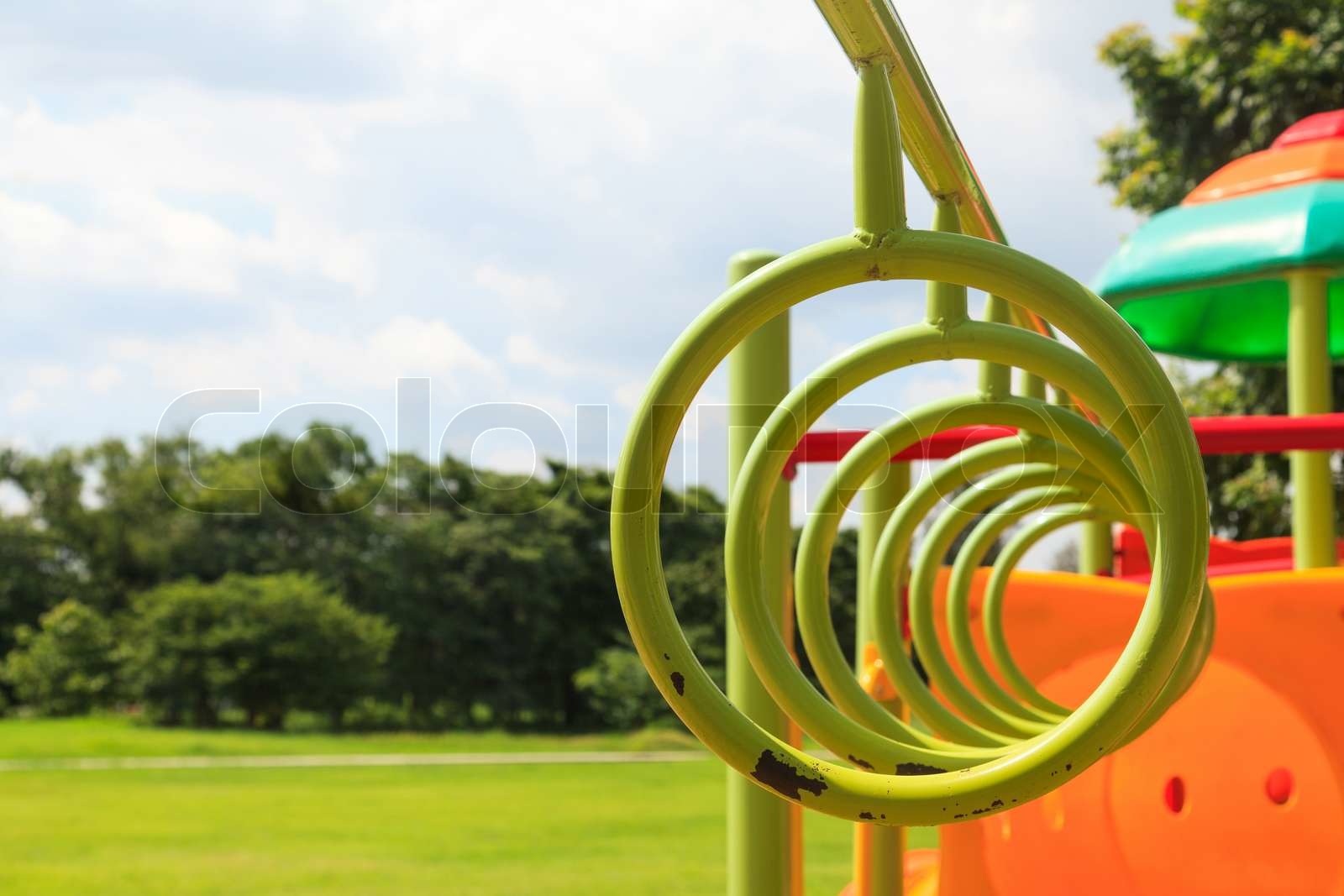 Climbing rings in playground | Stock image | Colourbox