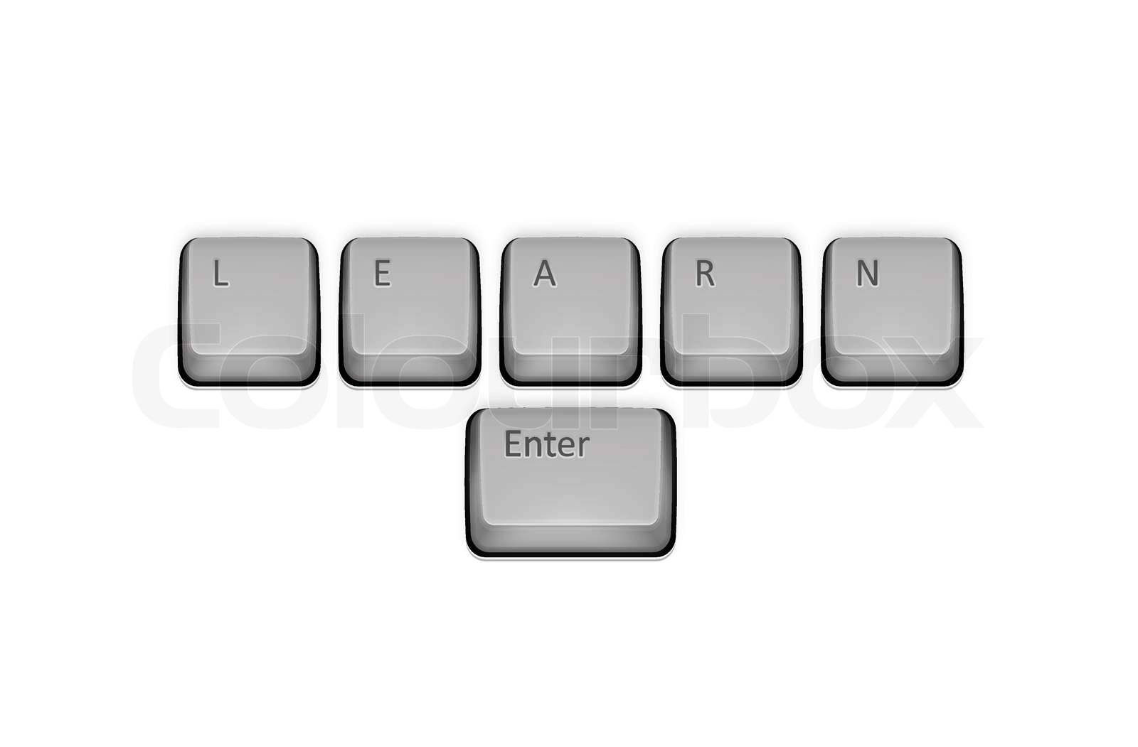 Word on keyboard lernen und Enter-Taste. | Stock-Vektor | Colourbox