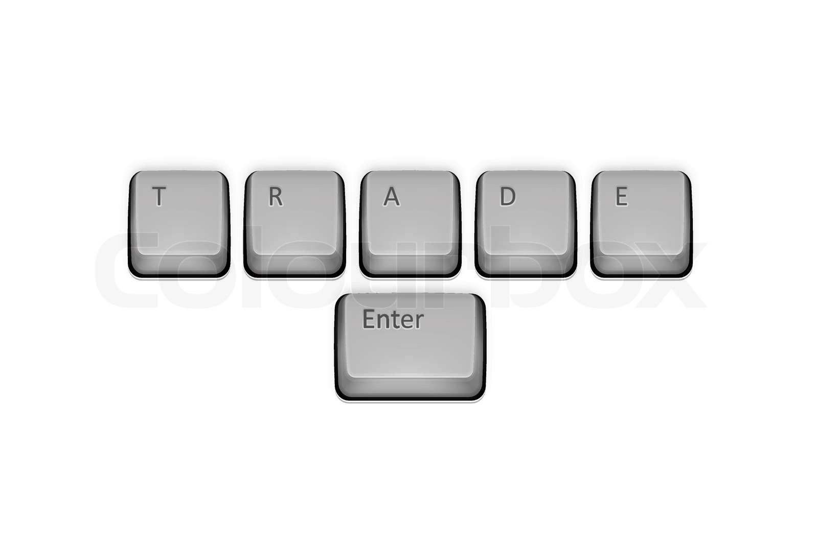Word Trade on keyboard and enter key. Vector concept illustration ...
