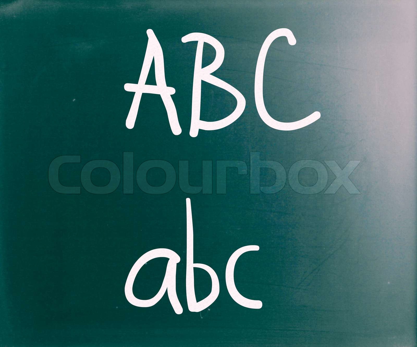 "Abc" mit weißer Kreide auf einer Tafel handschriftliche | Stock Bild ...
