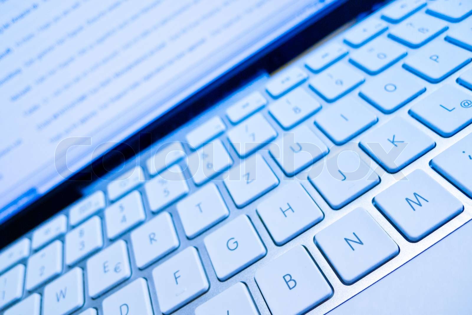 keyboard of a computer screen in front of | Stock image | Colourbox