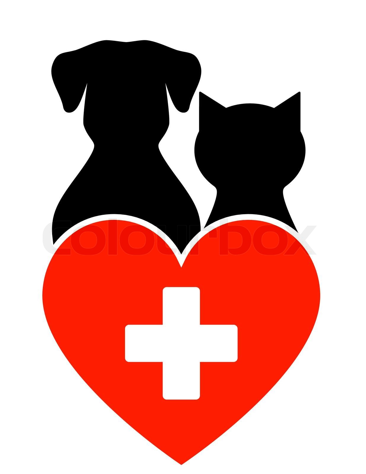 veterinary sign with dog and cat | Stock vector | Colourbox