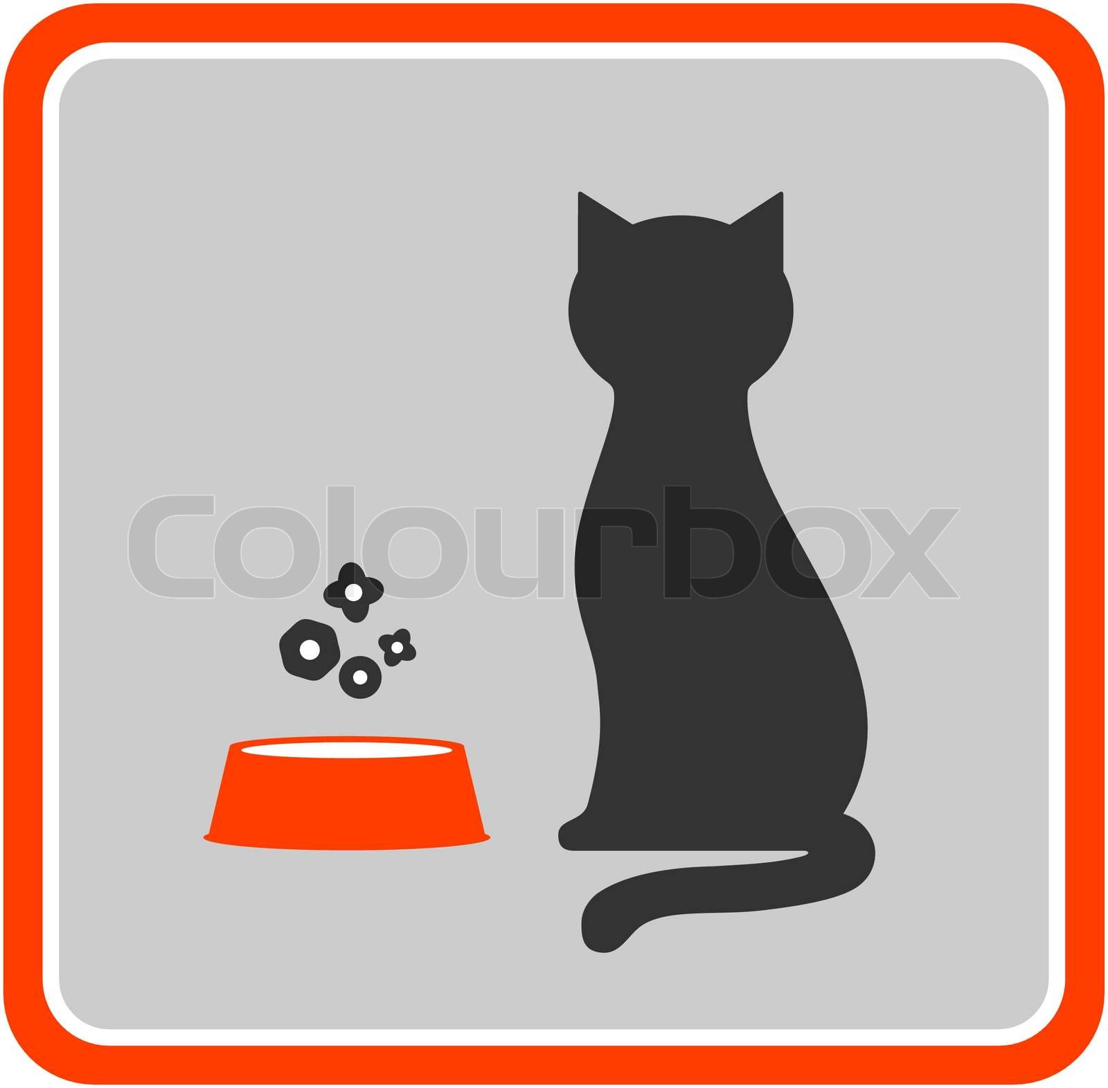 cat and feed icon | Stock vector | Colourbox