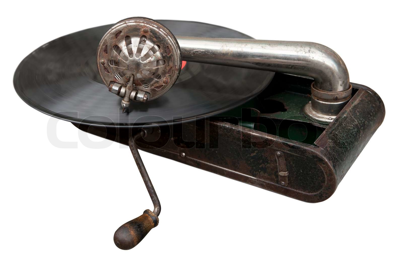 Vintage portable gramophone | Stock image | Colourbox