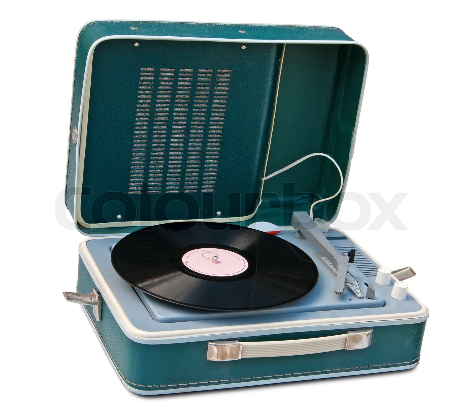 Retro portable turntable | Stock image | Colourbox