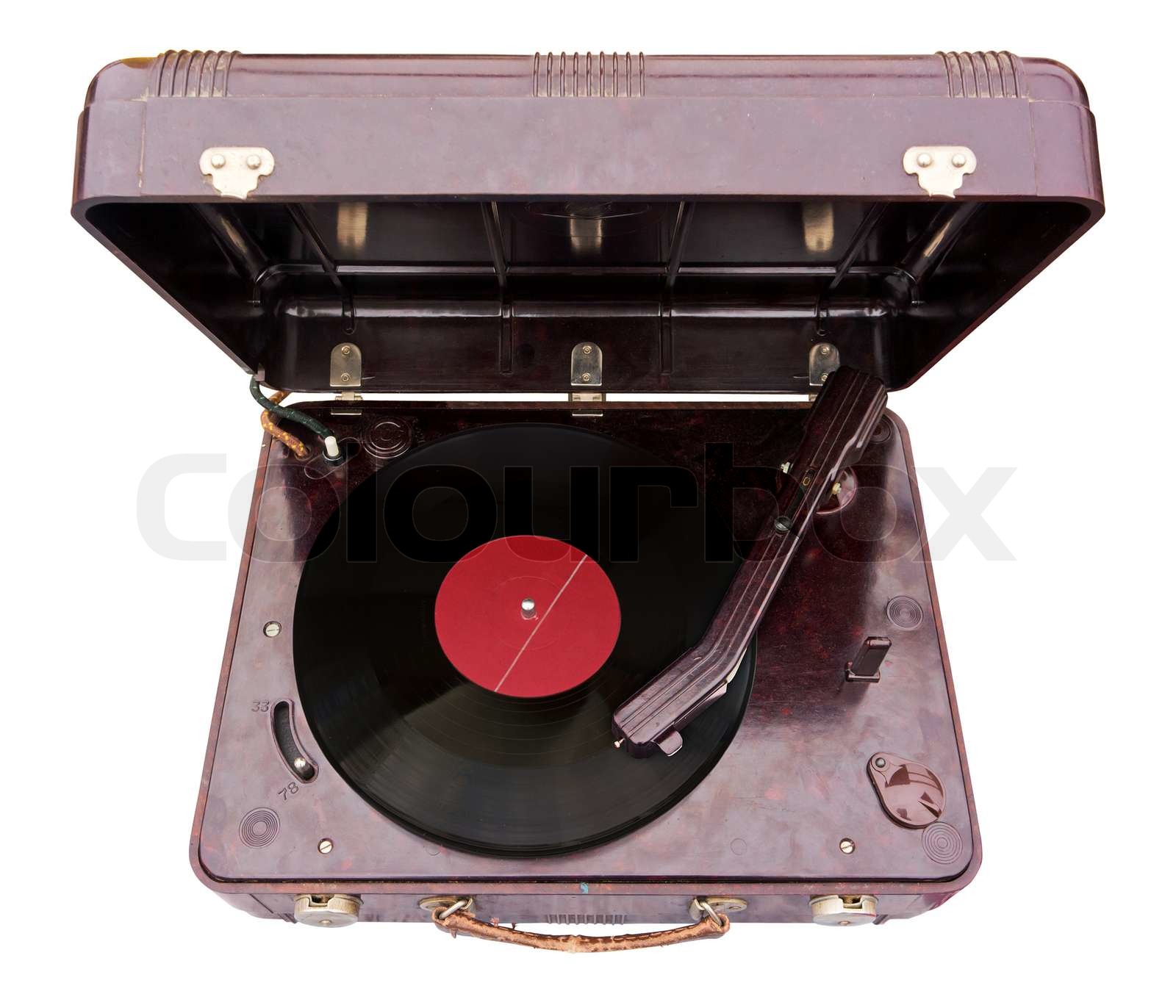 Retro portable turntable | Stock image | Colourbox