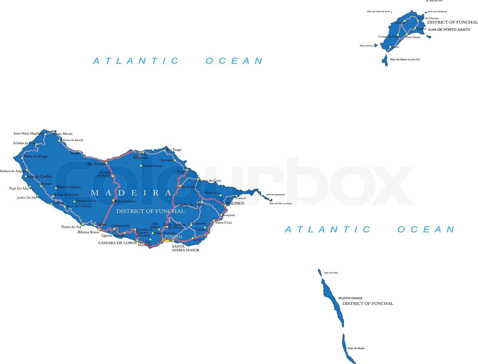 Madeira map | Stock vector | Colourbox