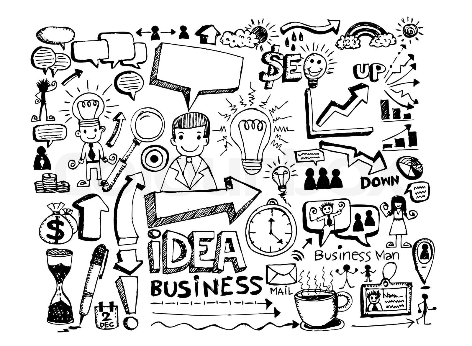 hand doodle Business doodles | Stock vector | Colourbox