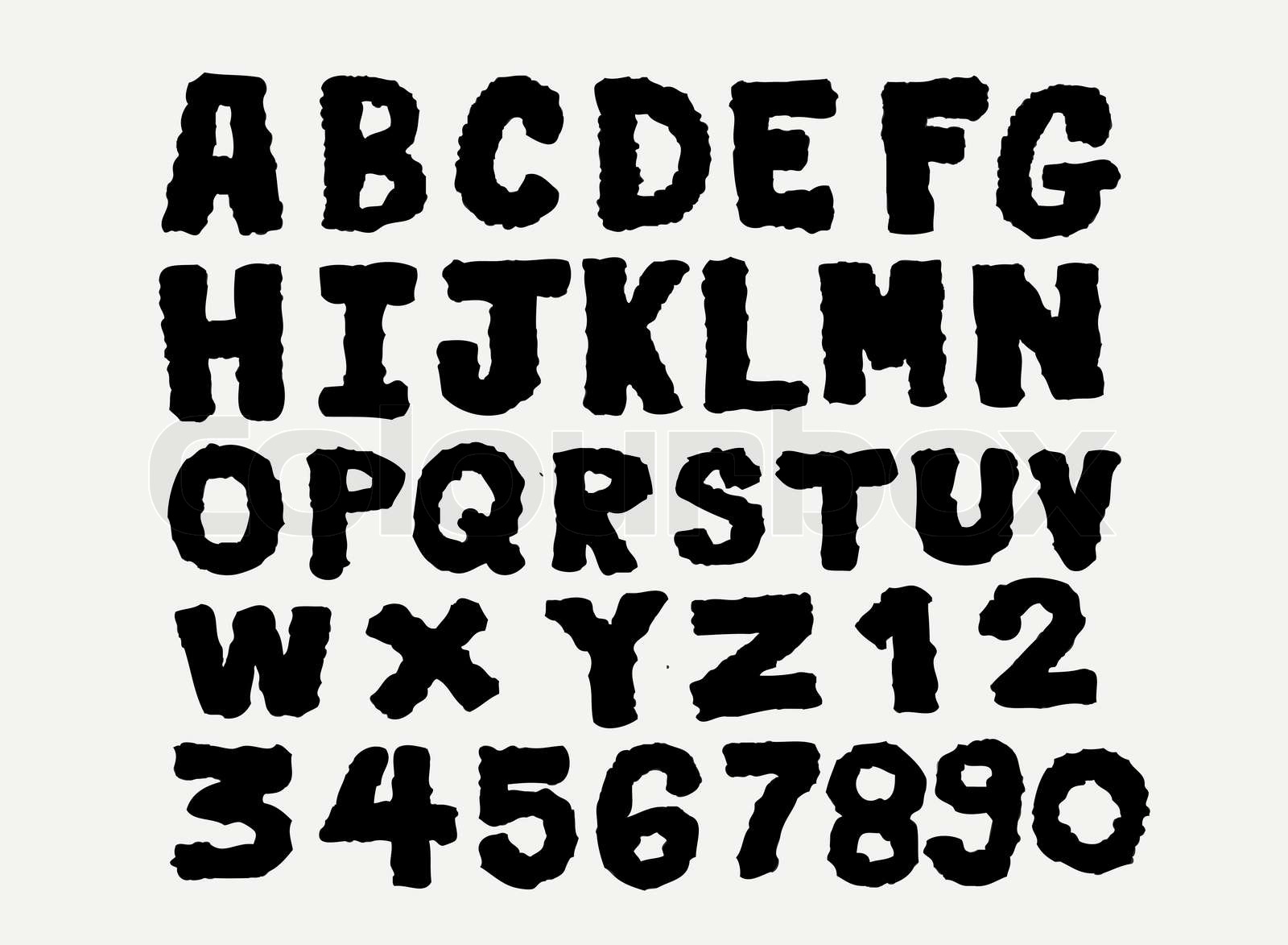 Design of line Font Sketch Hand drawing vector letters | Stock vector ...