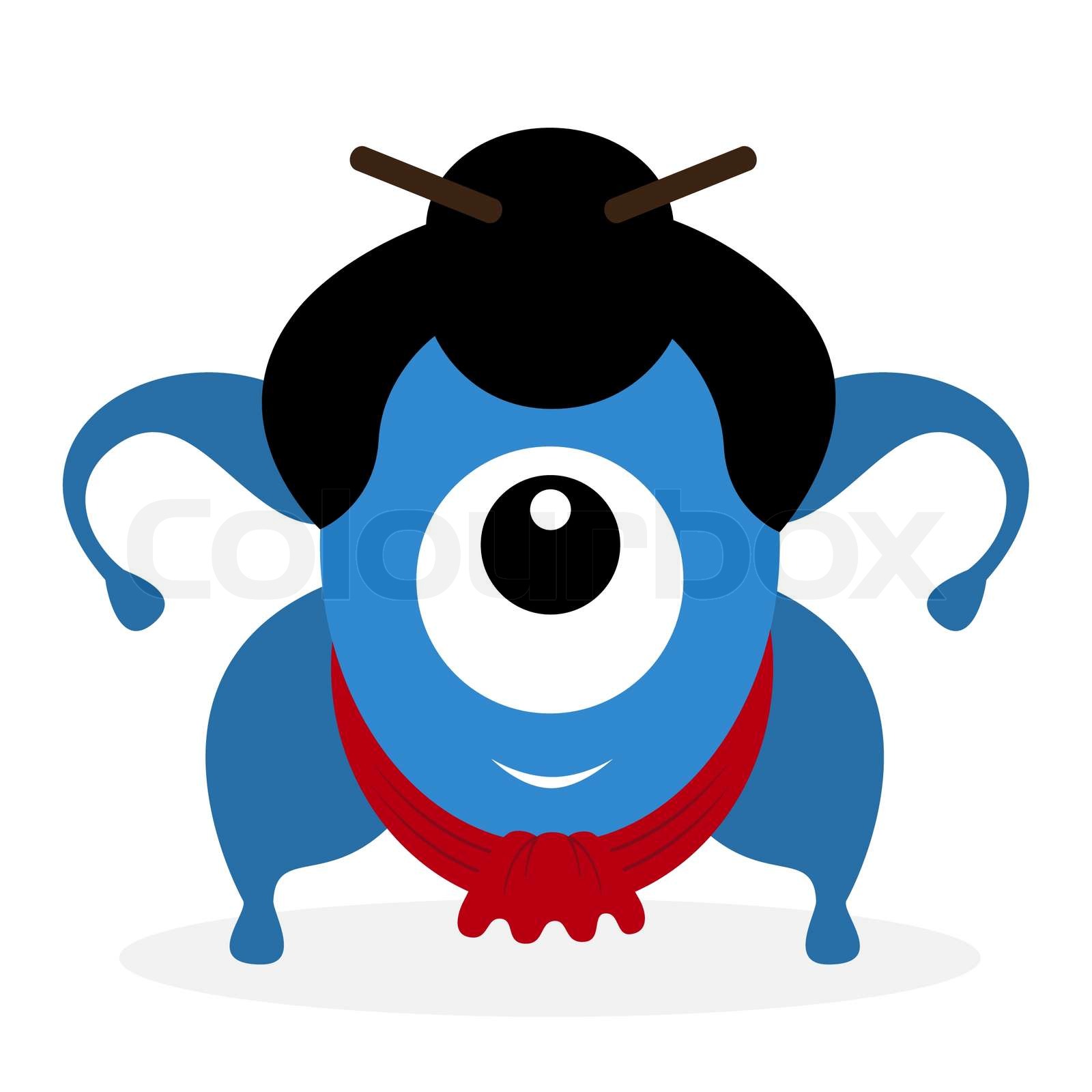 Sjove tegneserie sumobryder Cyclops | Stock vektor | Colourbox