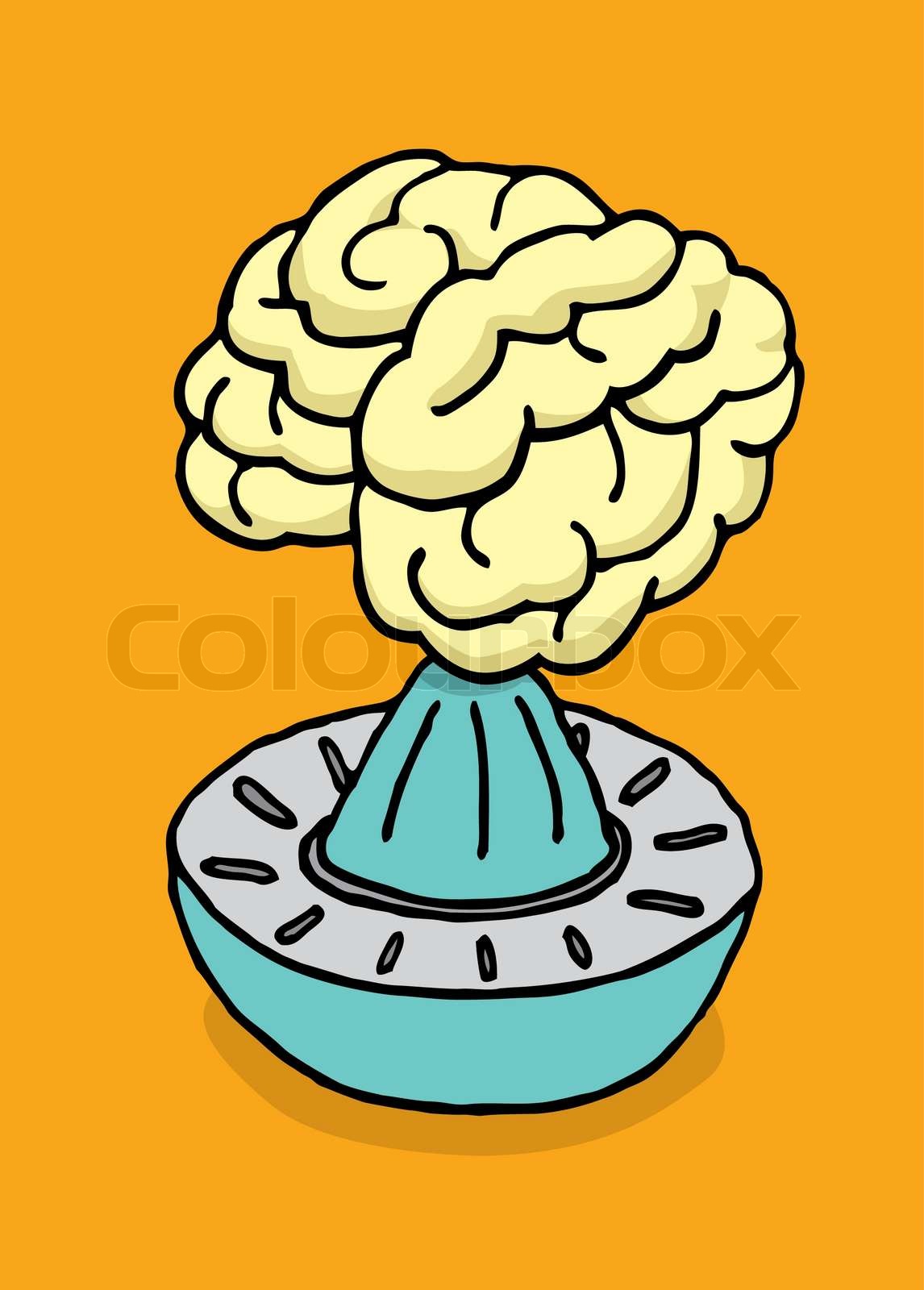 Squeezing brain juice | Stock vector | Colourbox