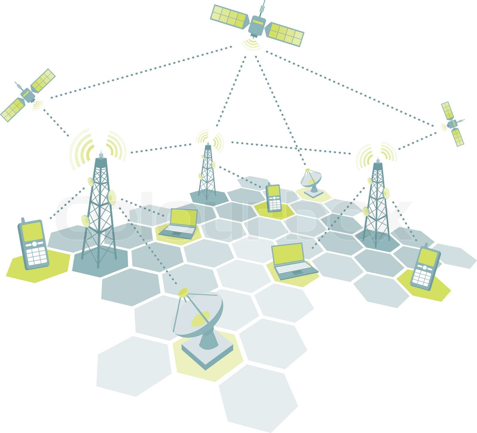 Telecom working diagram | Stock vector | Colourbox