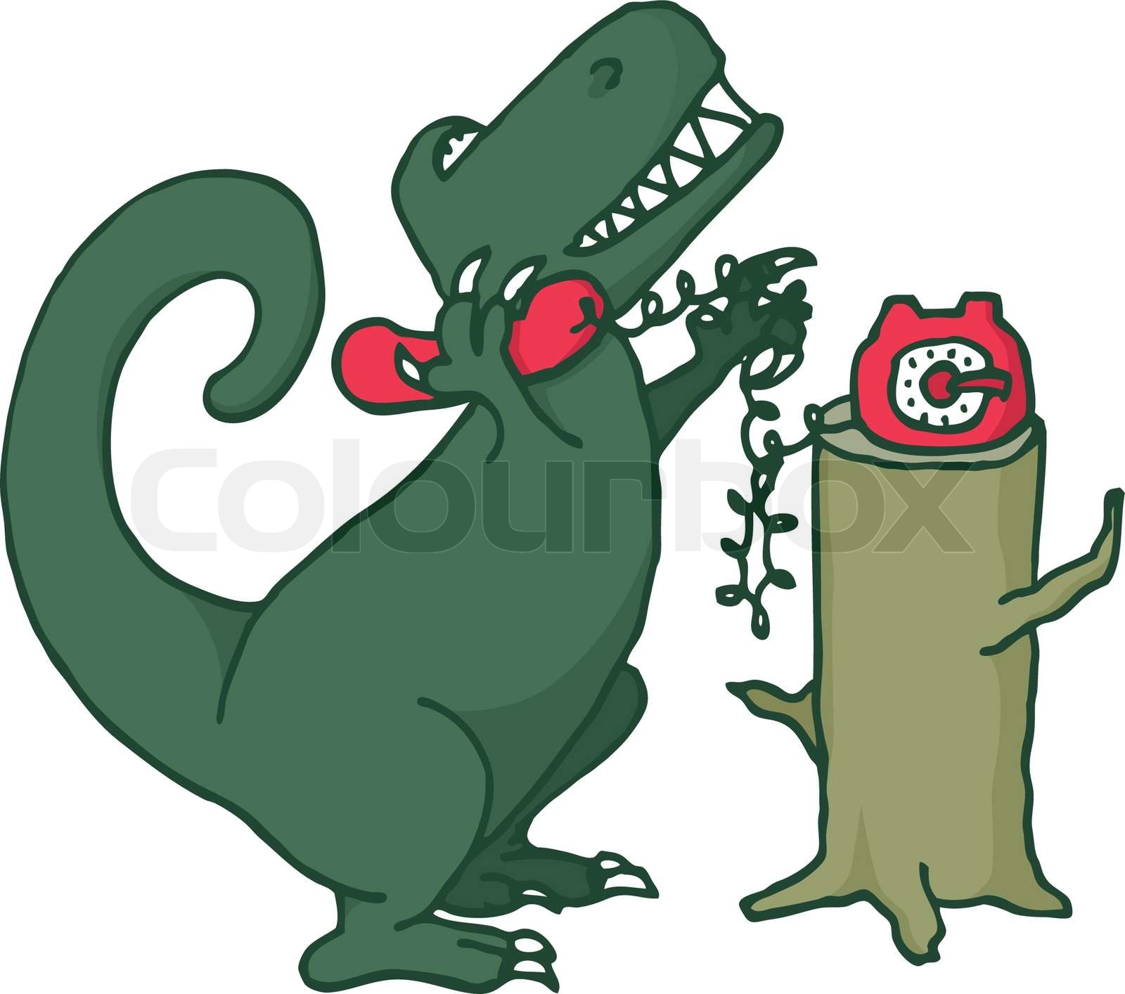 Dinosaur talking on the phone | Stock vector | Colourbox