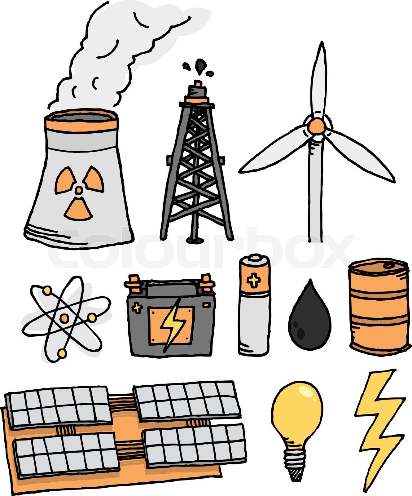 Energie vector icon set / Alternative Stromerzeugung | Stock-Vektor ...