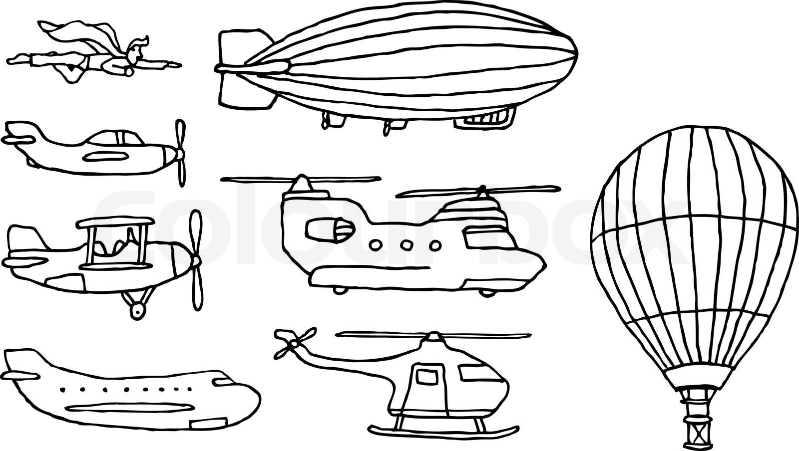 Flying / Air vehicles set | Stock vector | Colourbox