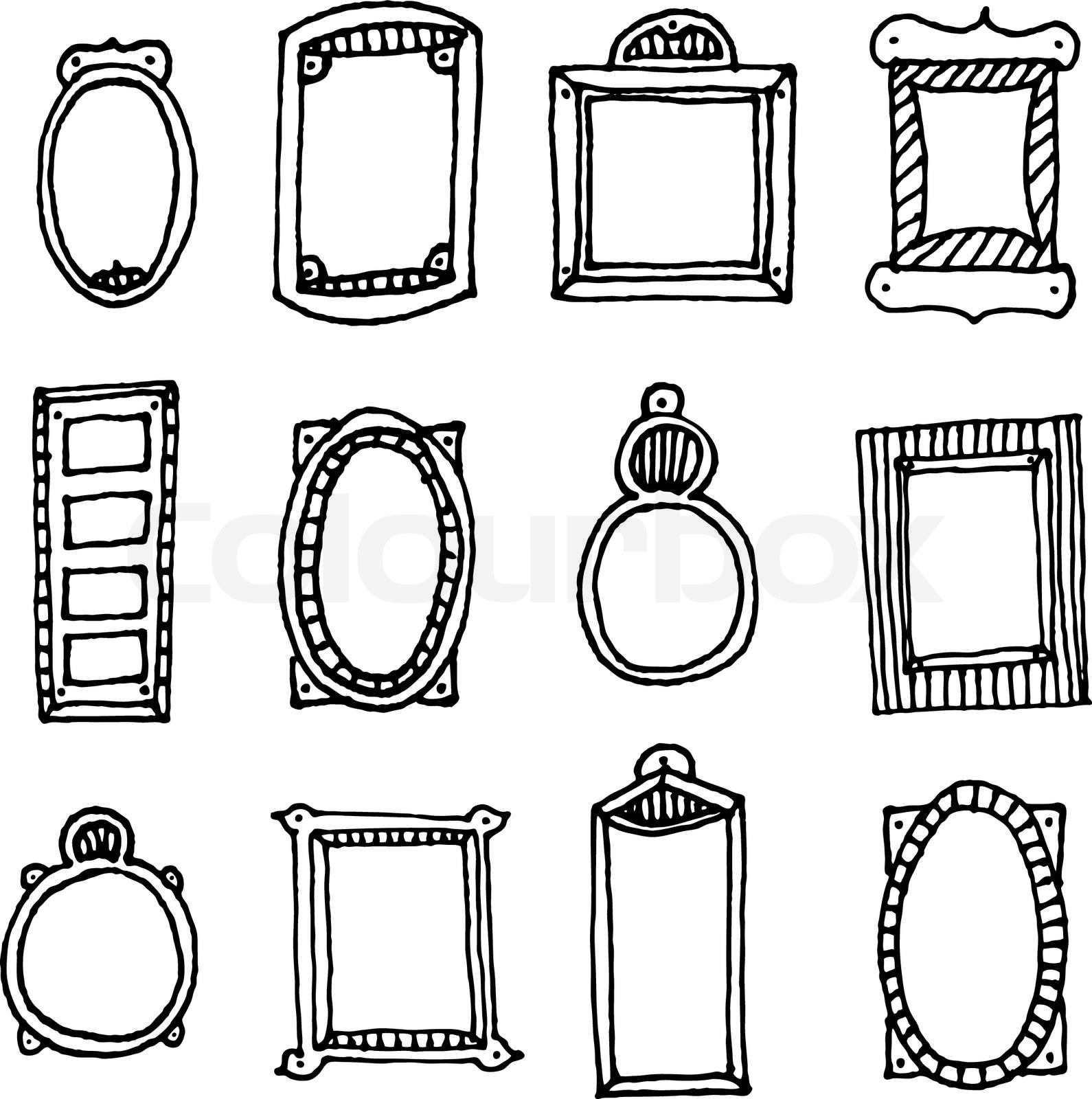 von Hand gezeichneten Vektor Rahmen set | Stock-Vektor | Colourbox