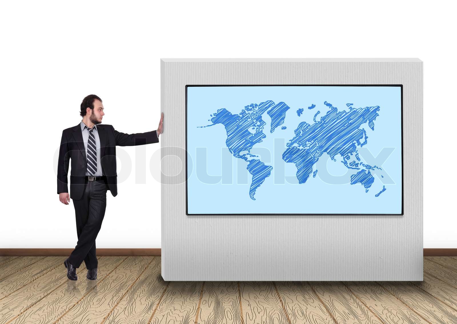 businessman holding wall | Stock image | Colourbox