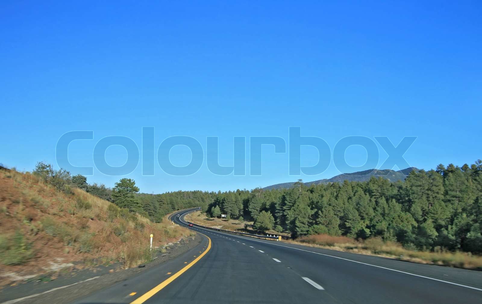 curve of road, highway | Stock image | Colourbox