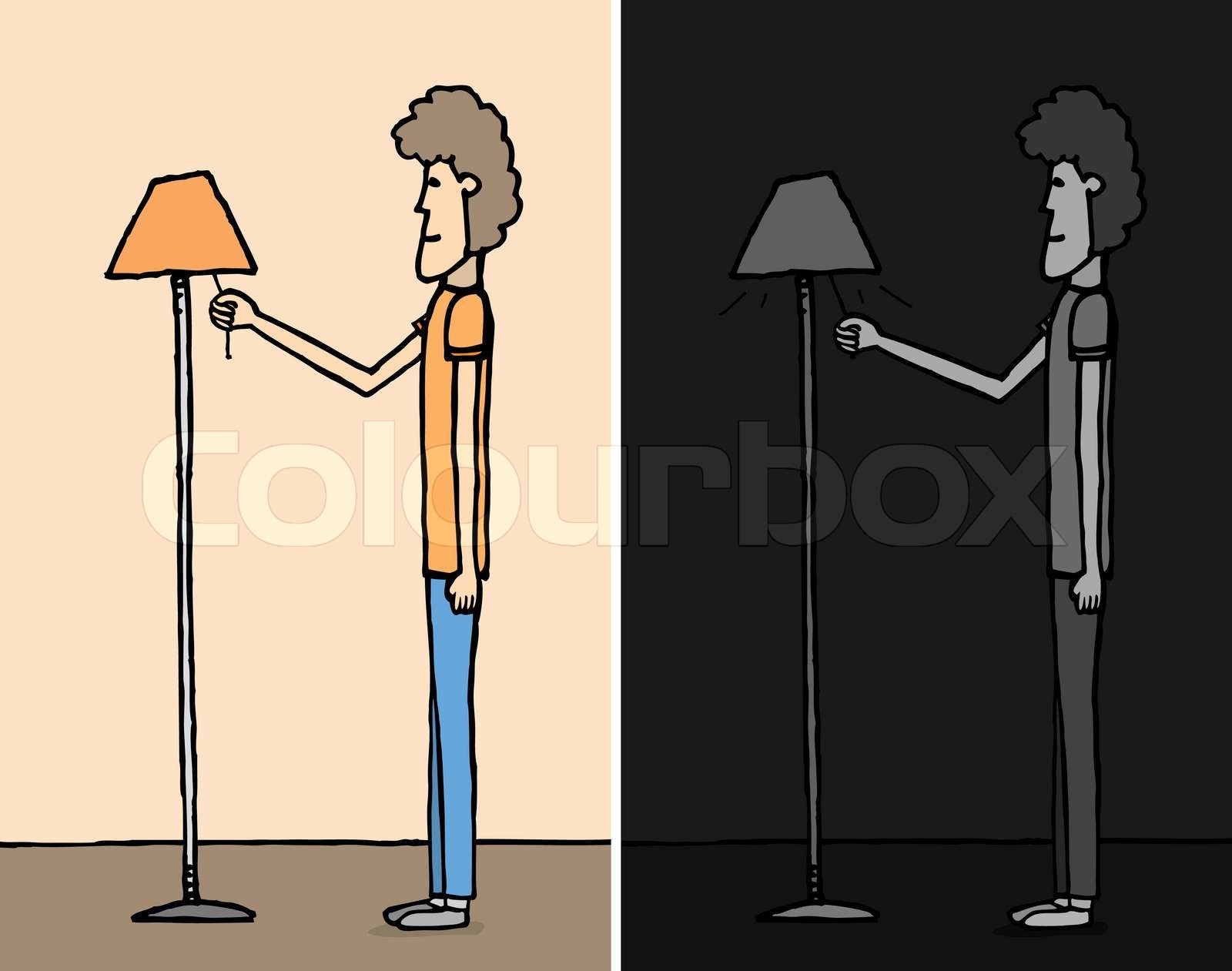 Saving energy / Turning the light off | Stock vector | Colourbox