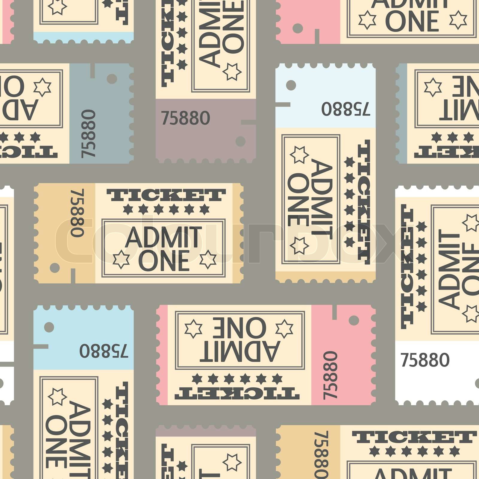 Tickets seamless pattern, abstract texture, | Stock vector | Colourbox