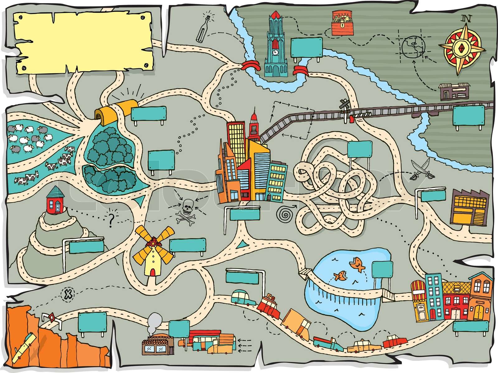 Funny treasure map | Stock vector | Colourbox
