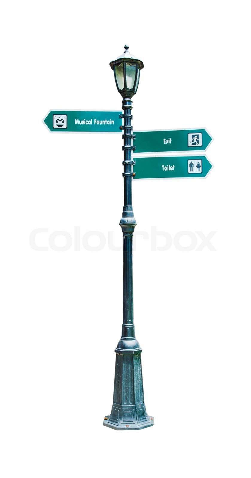 Lamp Post Street Road Light Pole with sign | Stock image | Colourbox