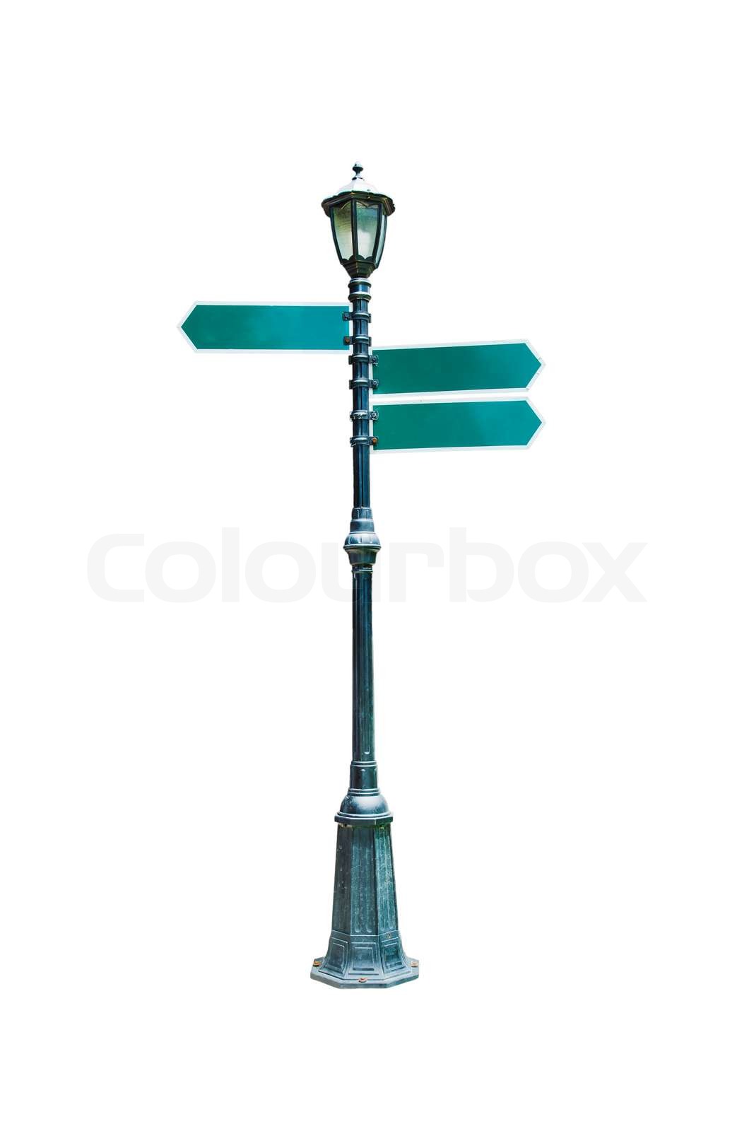 Lamp Post Street Road Light Pole with sign | Stock image | Colourbox