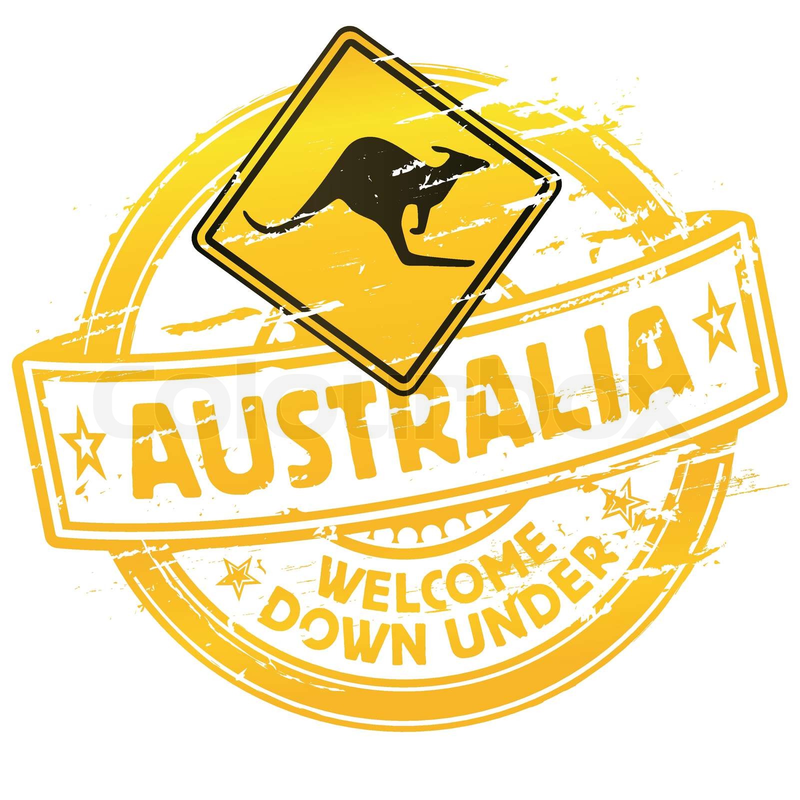 Stempel Australia welcome down under | Stock-Vektor | Colourbox
