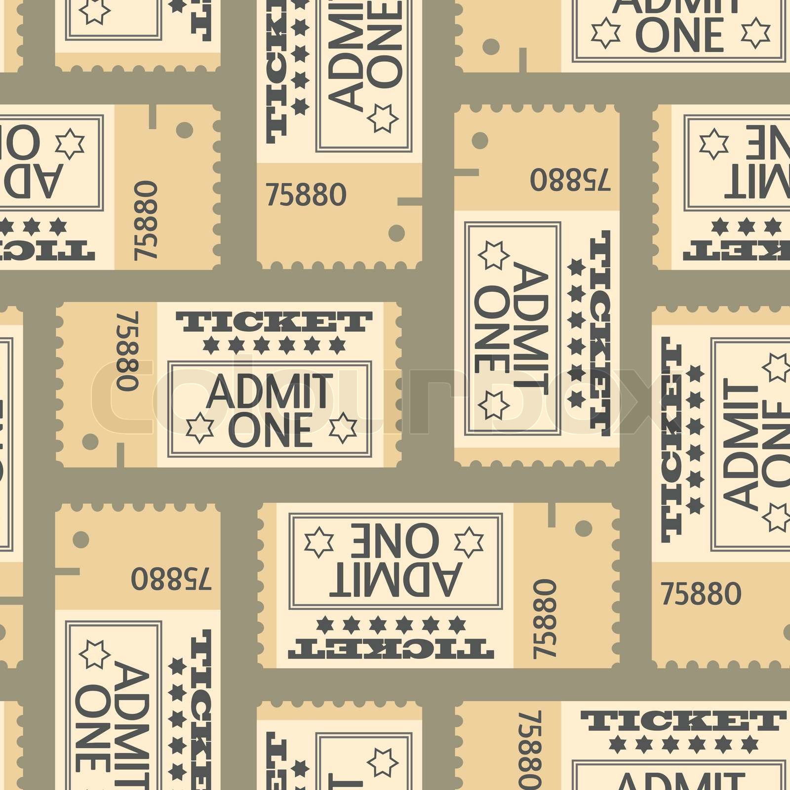 Tickets seamless pattern, abstract texture | Stock vector | Colourbox