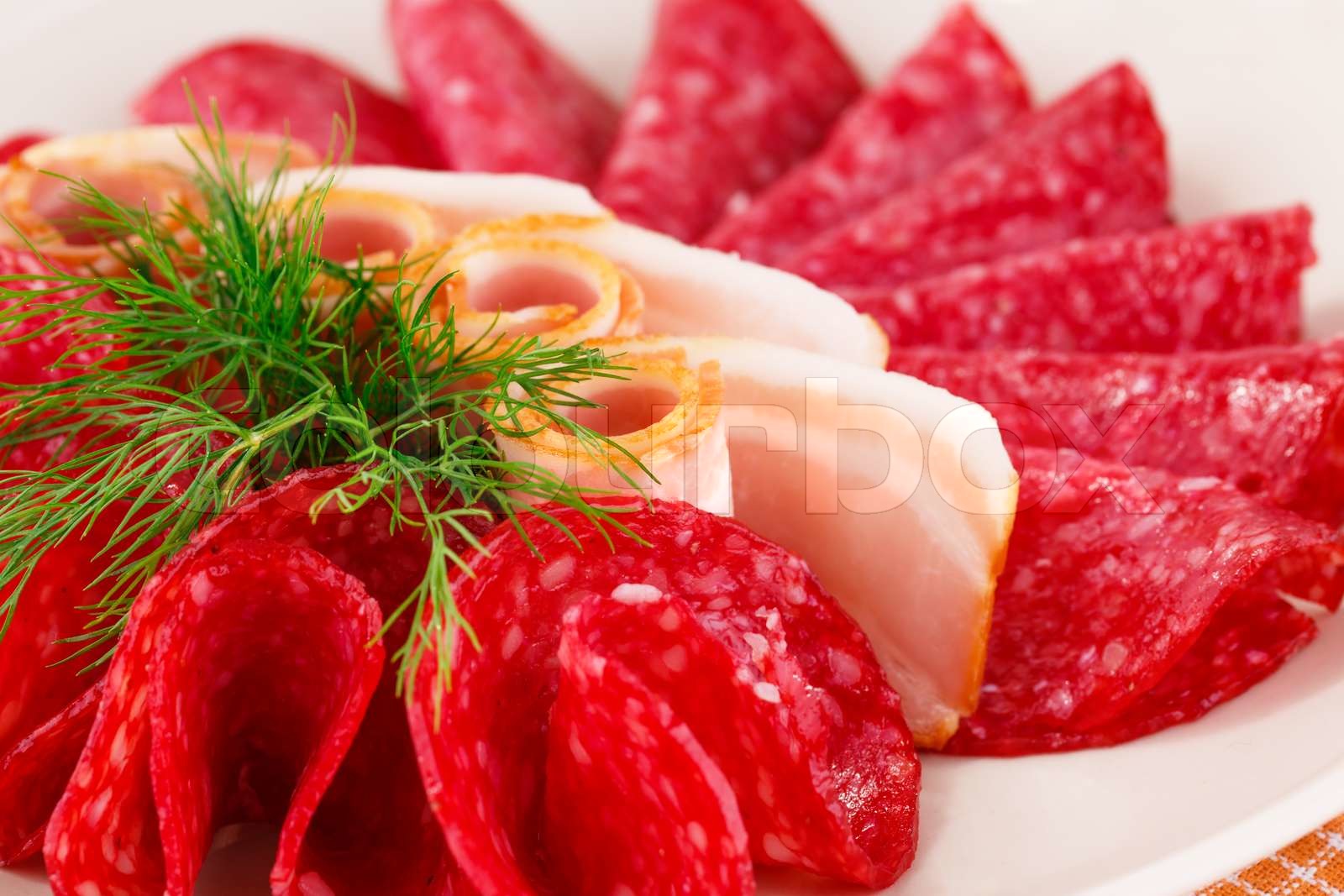 Salami and bacon | Stock image | Colourbox