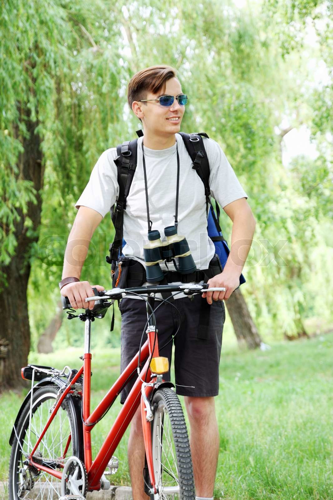 tourist with bicycle | Stock image | Colourbox
