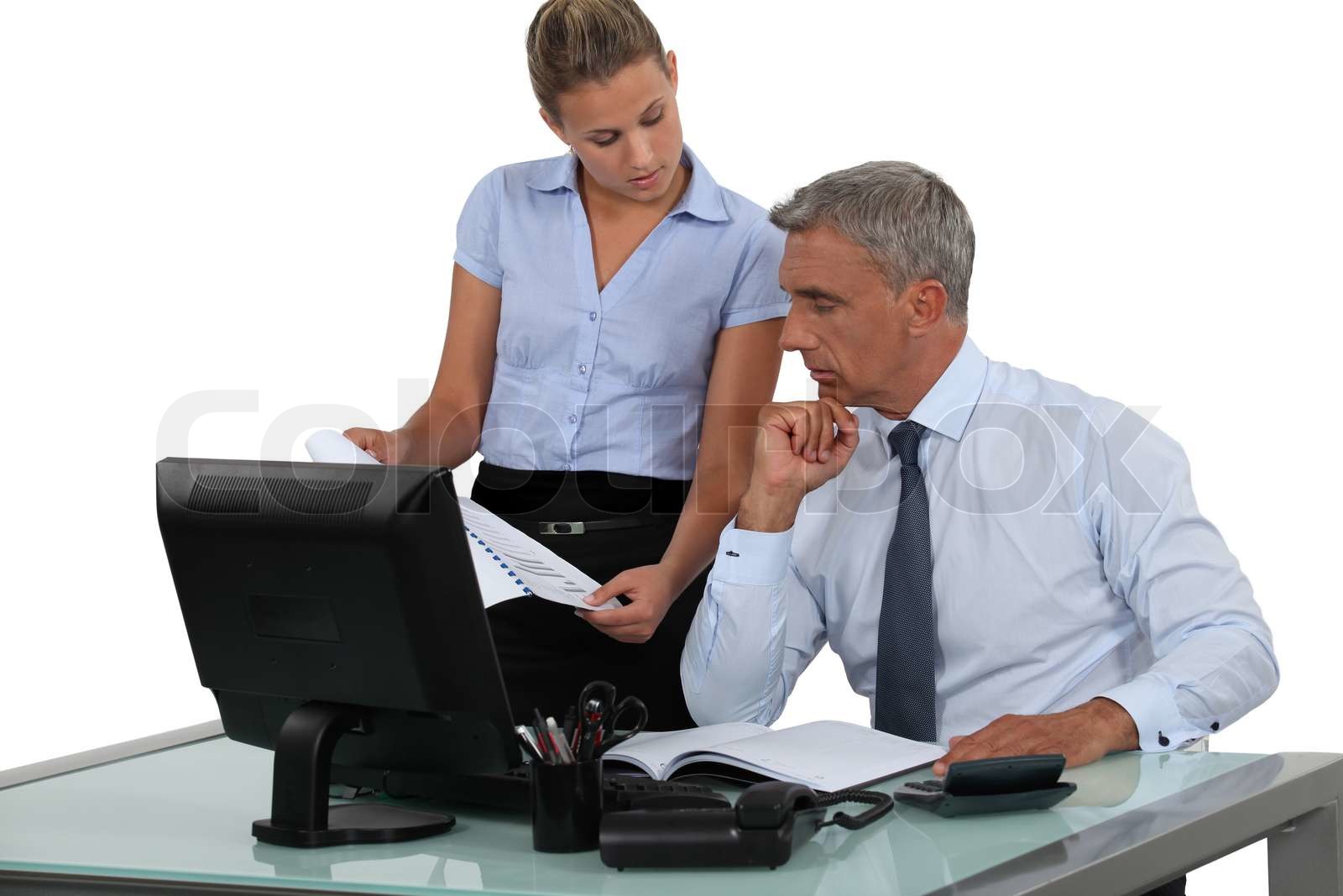 Geschäftsmann und sein Assistent | Stock Bild | Colourbox