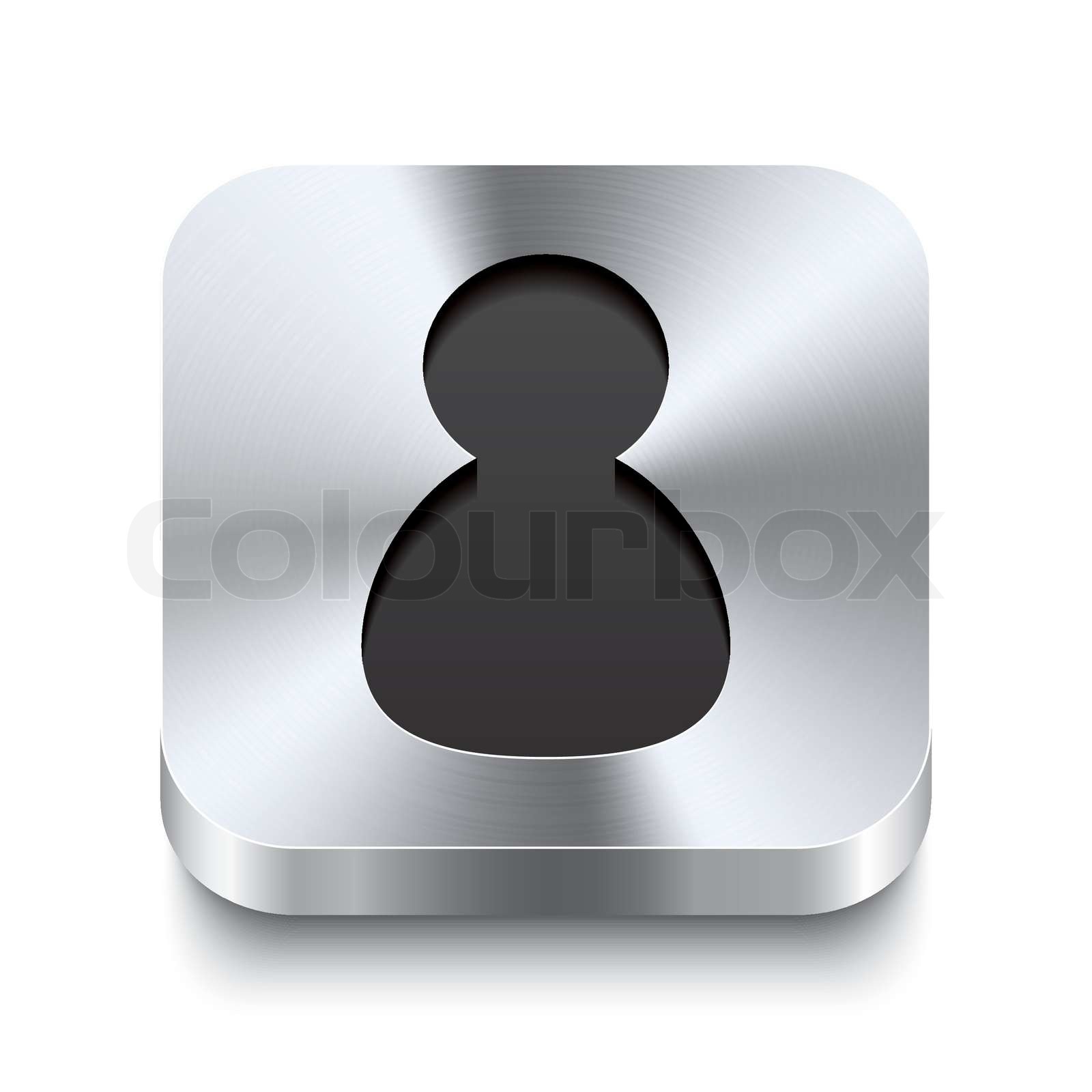 Square metal button Perspektive - user icon | Stock vector | Colourbox